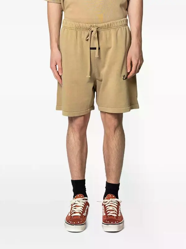 Fear Of God Logo-print Cotton Shorts - Neutrals