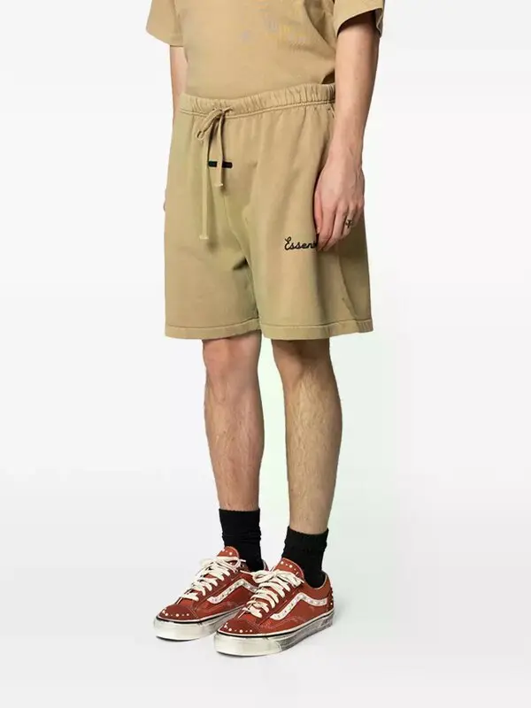 Fear Of God Logo-print Cotton Shorts - Neutrals