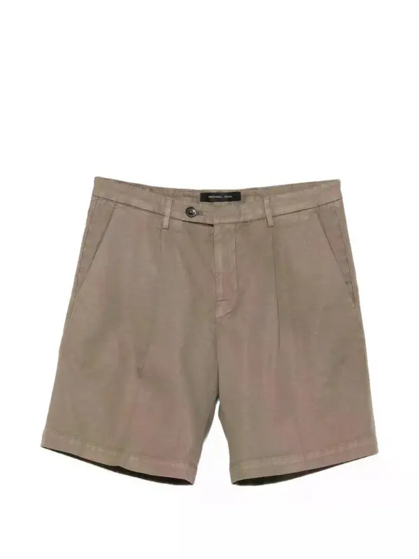 MICHAEL COAL Harry Pleated Chino Shorts - Neutrals