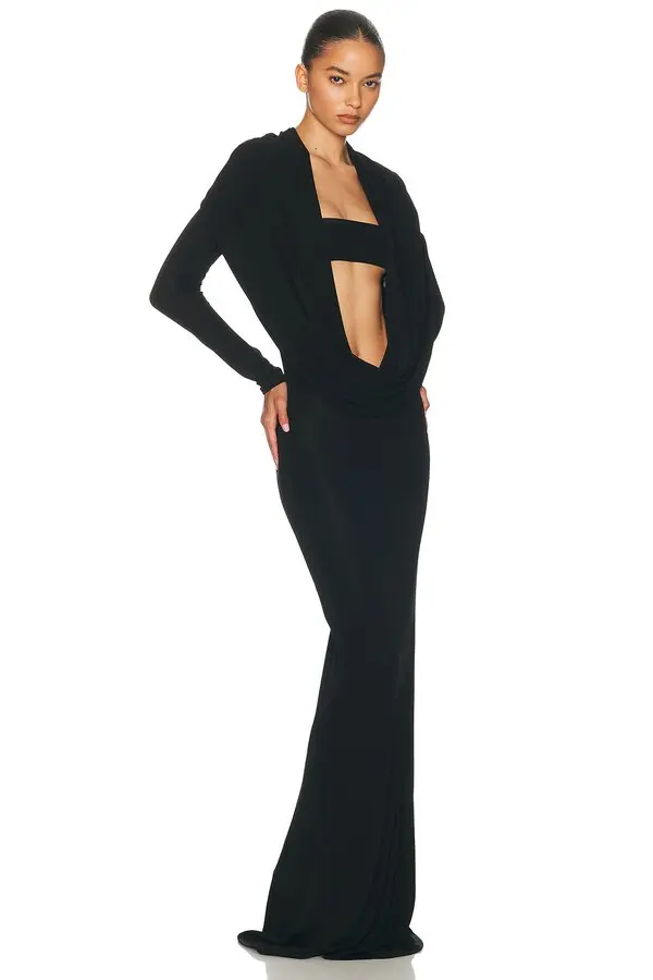 HELSA Svetlana Jersey Gown - Black