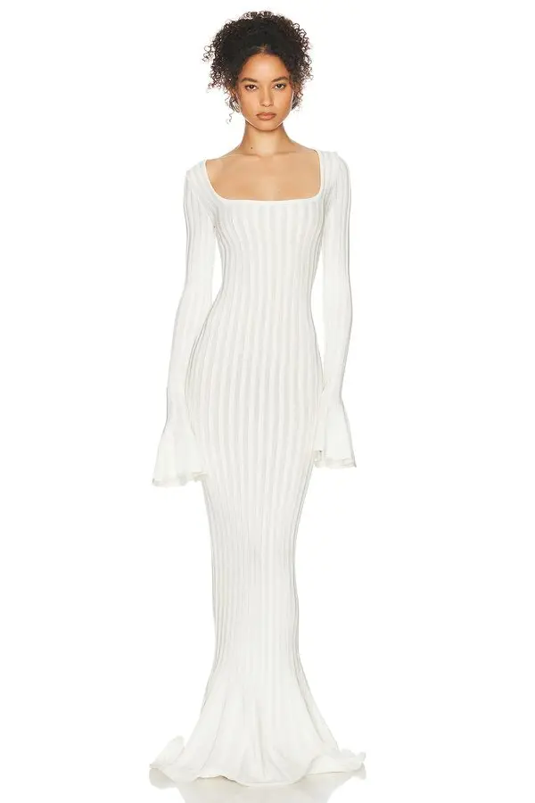 HELSA Tesca Knit Dress - White