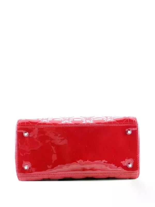 Dior Lady Cannage Quilt Patent Medium Satchel