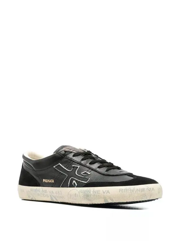 Premiata David Logo-patch Sneakers - Black