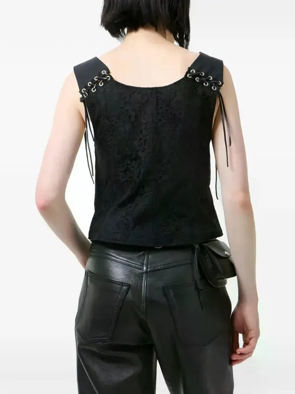 Our Legacy Lace Overlay Eyelet-detail Vest