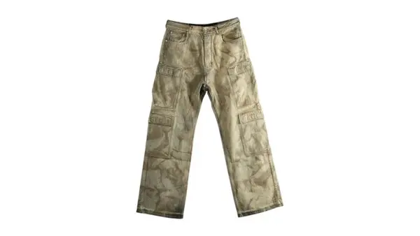 Rick Owens Pantaloni In Denim Double Cargo Jeans - Dust