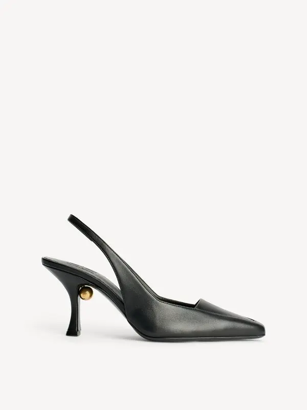 BY MALENE BIRGER Micho Leather Slingback Sandals - Black