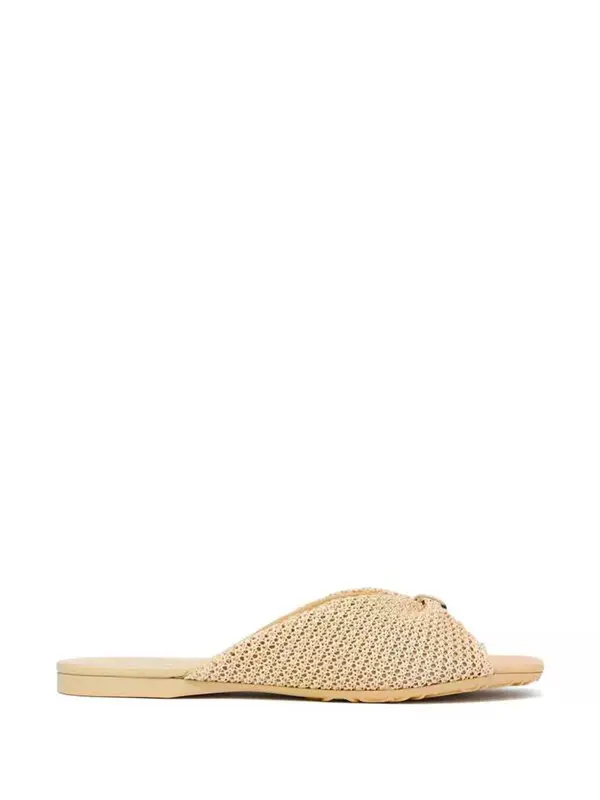 Loewe Raffia-effect Flat Sandals - Neutrals