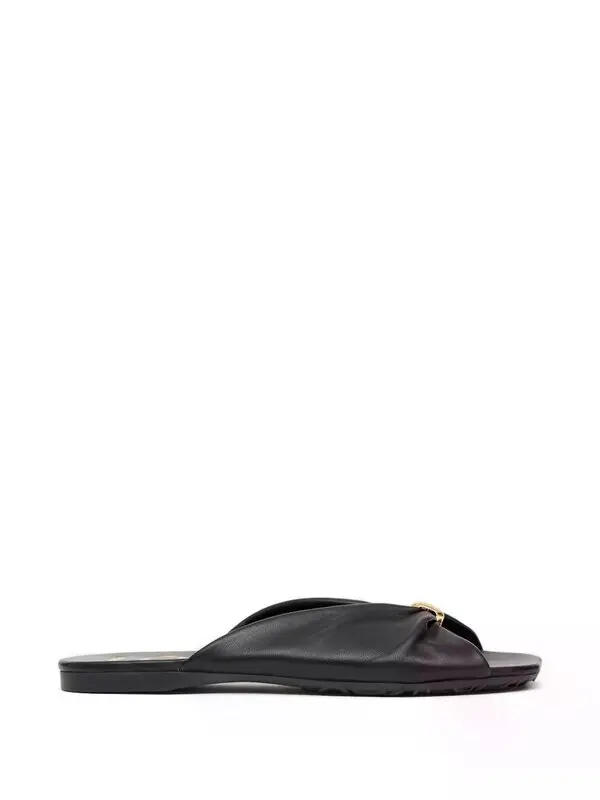Loewe Leather Flat Sandals - Black