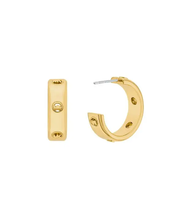 Michael Kors Logo Huggie Earrings - Gold