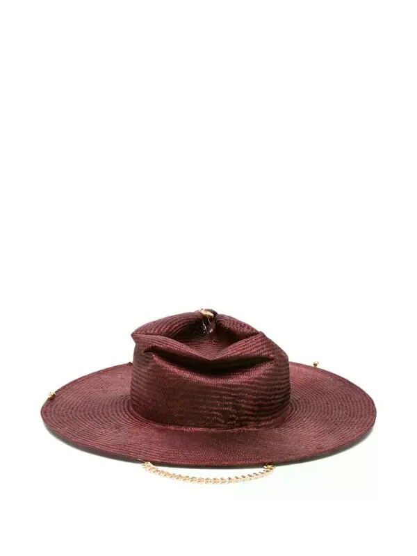 Ruslan Baginskiy Chain-strap Fedora Hat - Red