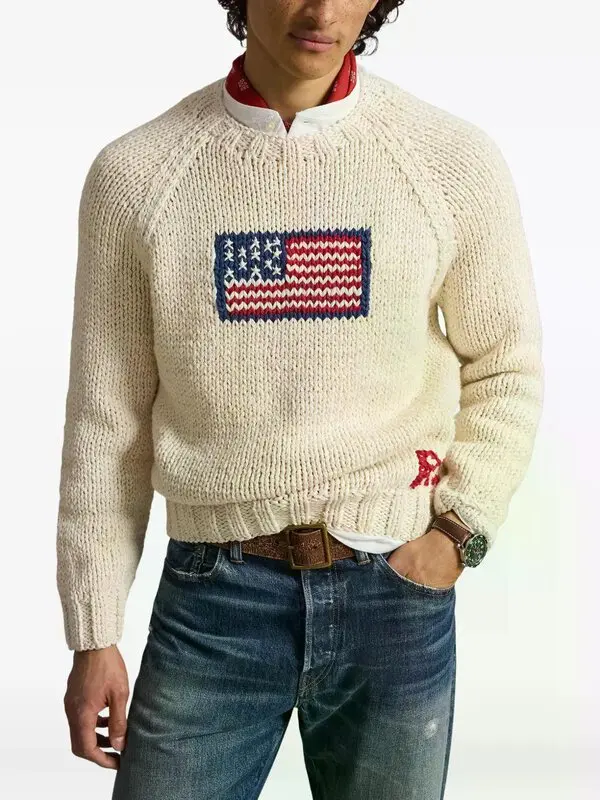 Polo Ralph Lauren Flag Intarsia Chunky-knit Sweater