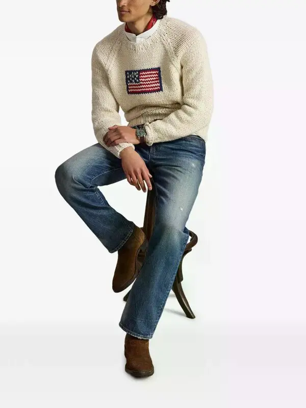 Polo Ralph Lauren Flag Intarsia Chunky-knit Sweater