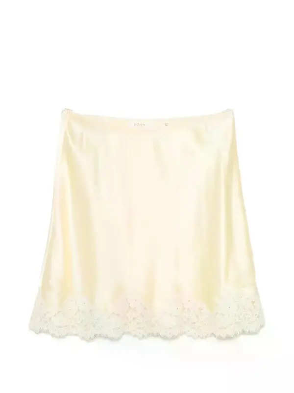 DÔEN Giulietta Mini Skirt With Lace - Neutrals