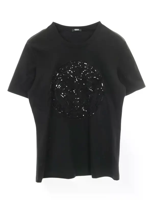 Versace 2010 Medusa-sequin T-shirt - Black