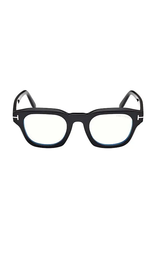 TOM FORD Blue Block Optical Square Acetate Glasses - Black