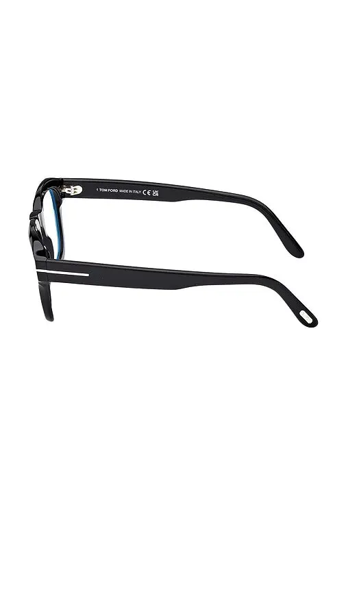 TOM FORD Blue Block Optical Square Acetate Glasses - Black
