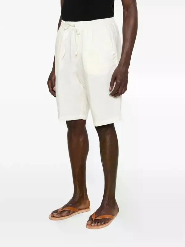 120% Lino Drawstring-waist Shorts - Neutrals