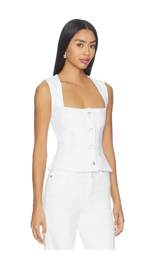 Good American Button Front Peplum Top