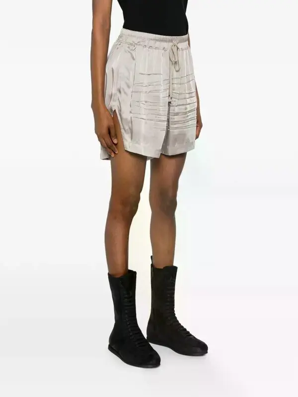 Rick Owens Pleated Drawstring Shorts - Grey