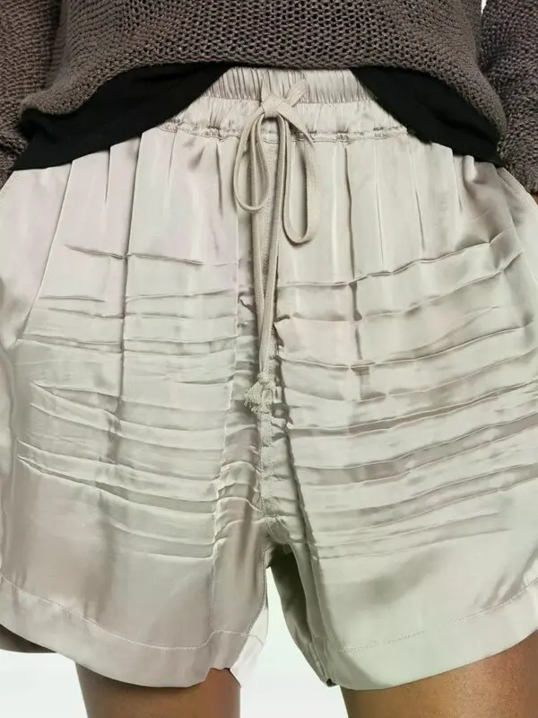 Rick Owens Pleated Drawstring Shorts - Grey