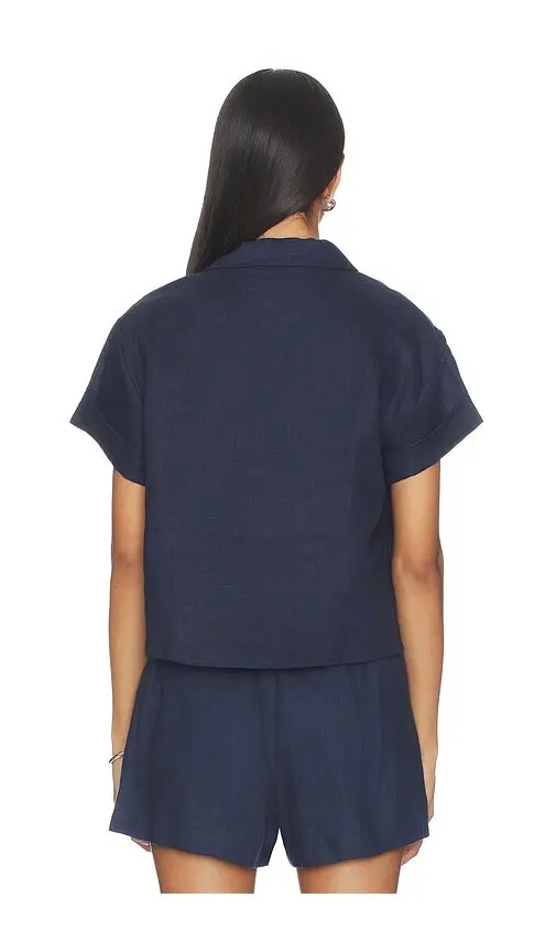 PERFECTWHITETEE Linen 1/4 Button Down Collared Tee