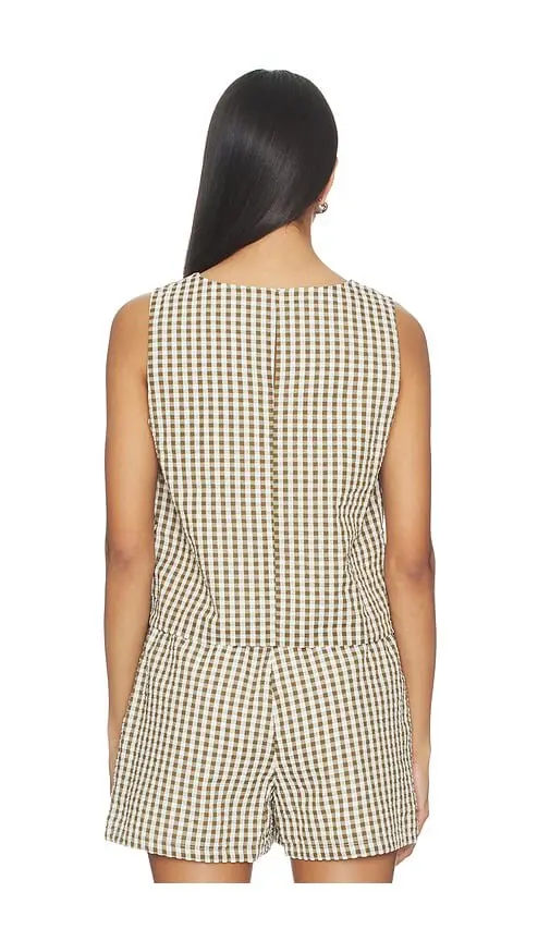 Sanctuary Gingham Seersucker Shell Top