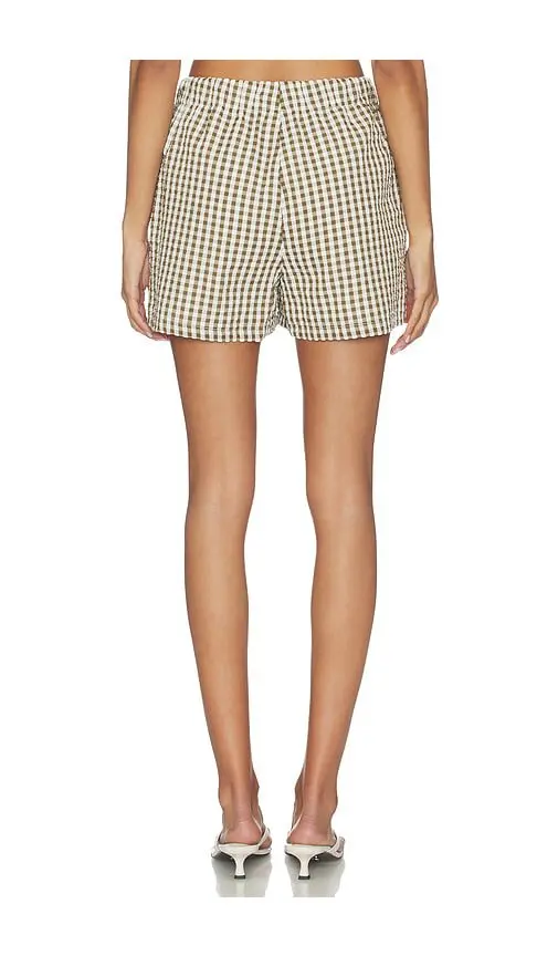 Sanctuary Gingham Lightweight Seersucker Linen Shorts