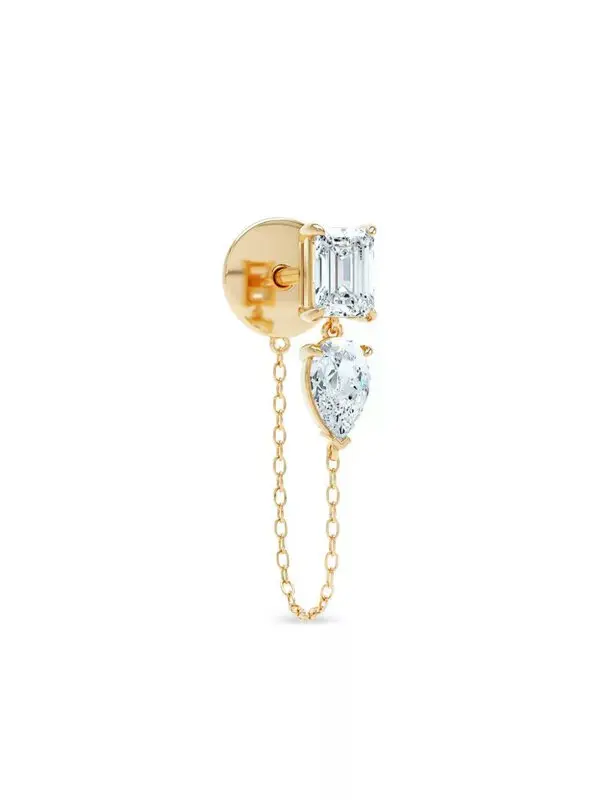 LOEV Diamond Chain-link Stud Earring - Gold