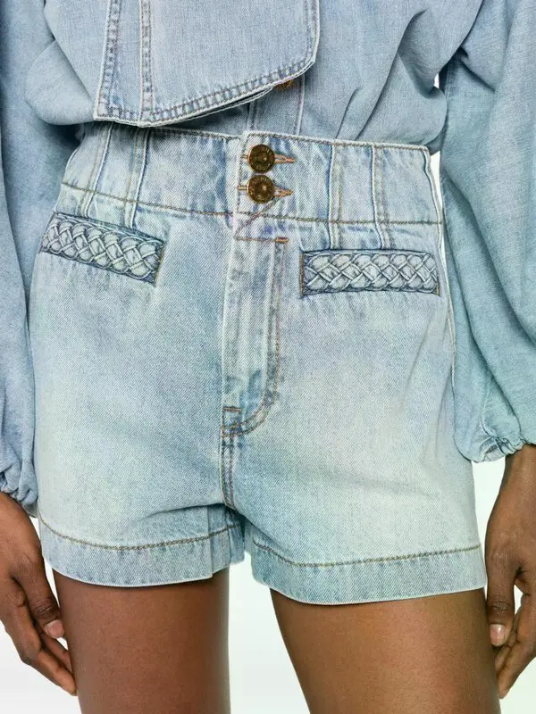 Zimmermann Indra Braided-trim Shorts - Blue