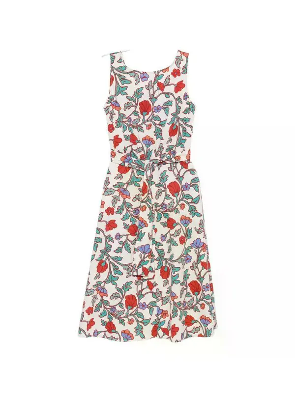 PENNYBLACK Floral-print Belted Midi Dress - Neutrals