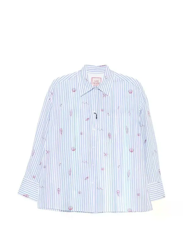 PENNYBLACK Embroidered Striped Shirt - White