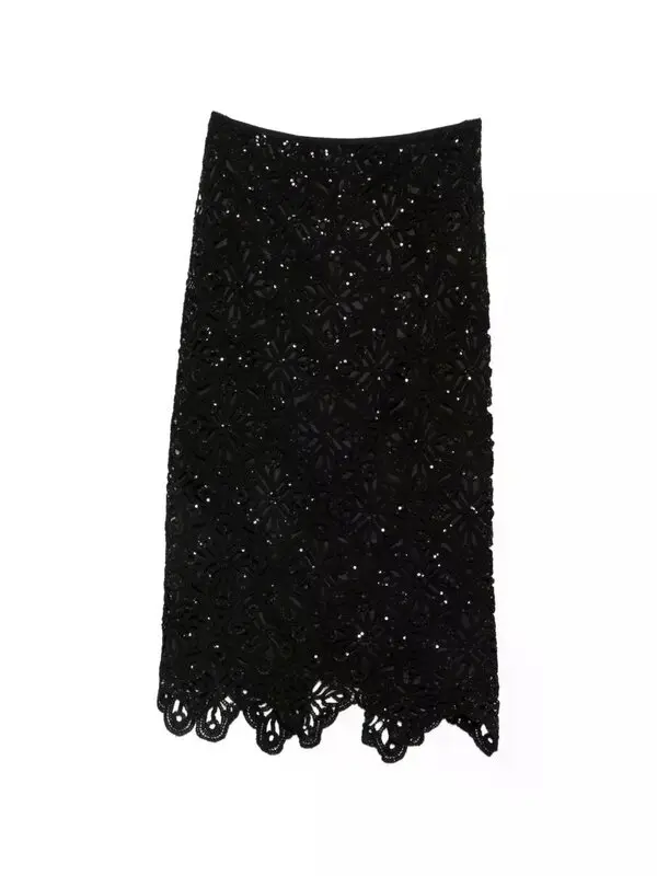 PENNYBLACK Sequin-embellished Lace Maxi Skirt - Black