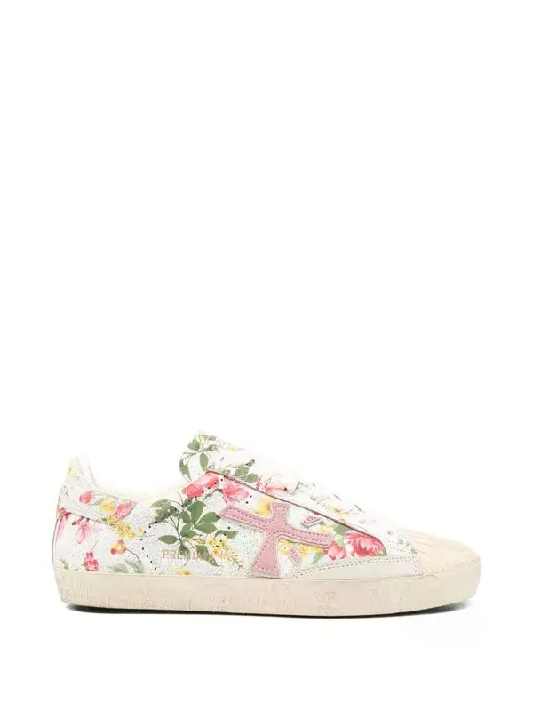 Premiata Steven Floral-print Sneakers - Neutrals