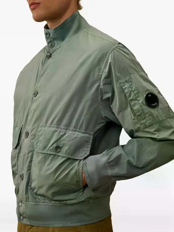 C.P. COMPANY Chrome-r Button Bomber Jacket - Blue