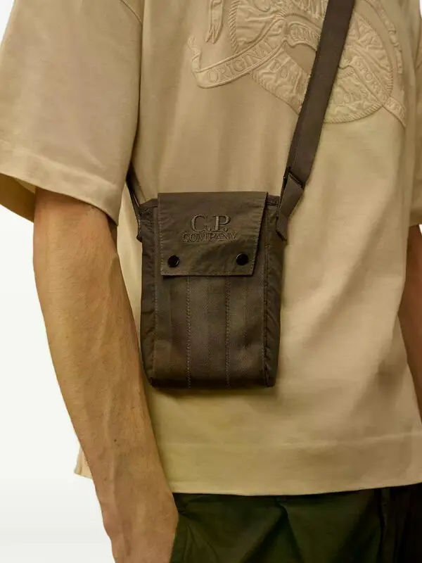 C.P. COMPANY Logo-embroidered Messenger Bag - Grey