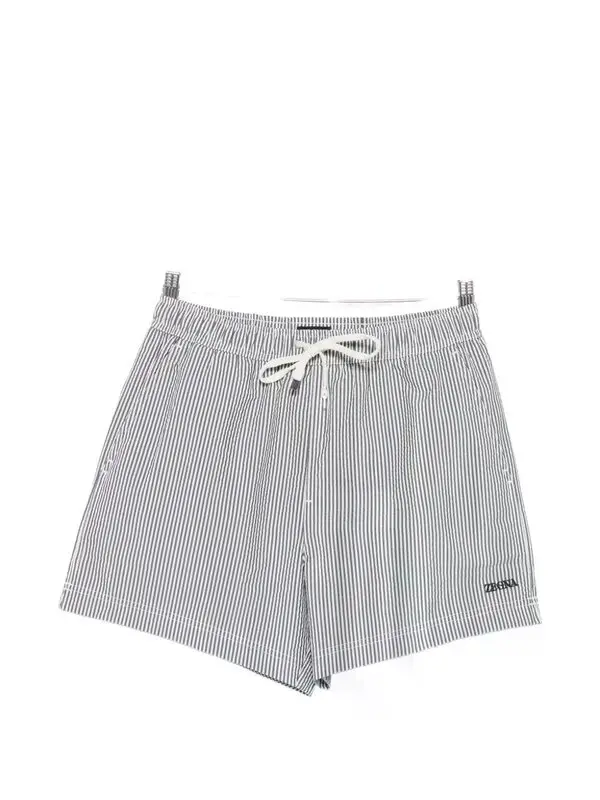 Zegna Striped Swim Shorts - White