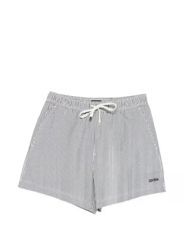 Zegna Striped Swim Shorts - White
