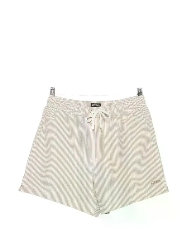 Zegna Striped Drawstring Swim Shorts - Neutrals