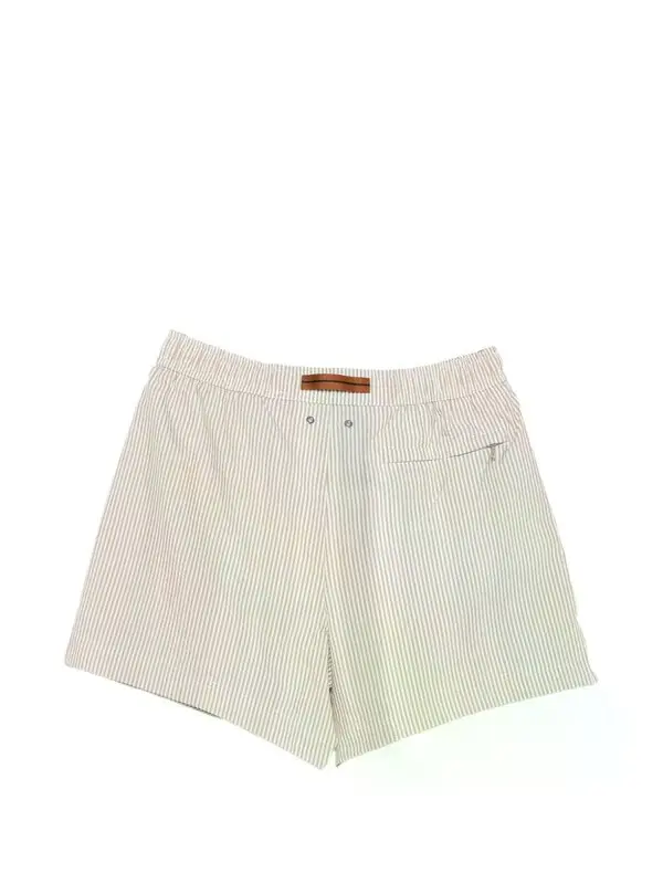 Zegna Striped Drawstring Swim Shorts - Neutrals