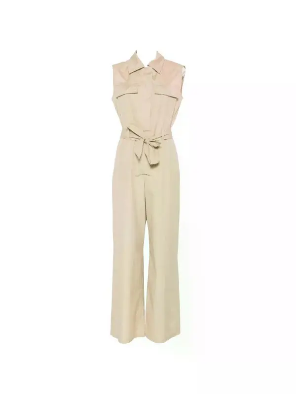 PENNYBLACK Belted Sleeveless Jumpsuit - Neutrals
