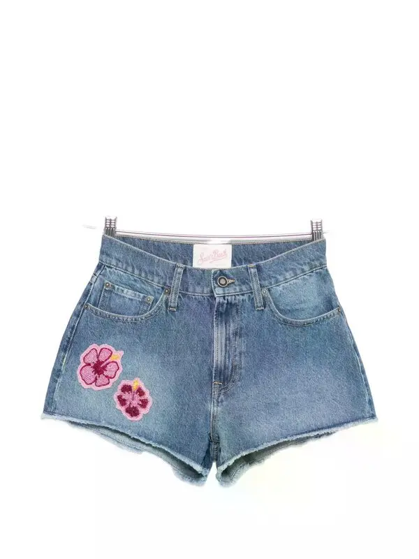 MC2 SAINT BARTH Musa Hibiscus-patch Shorts - Blue