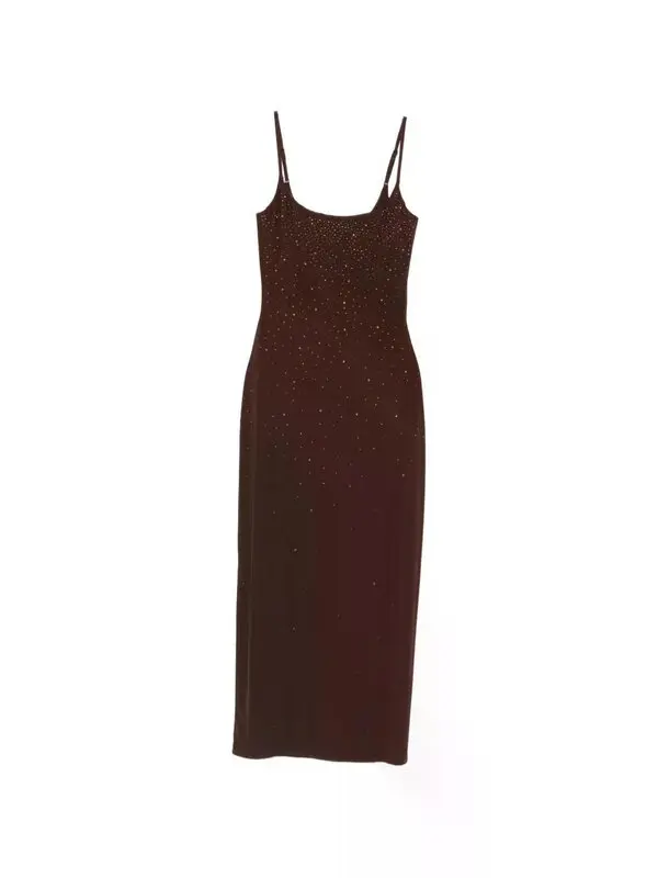 MC2 SAINT BARTH Rhinestone-embellished Maxi Dress - Brown
