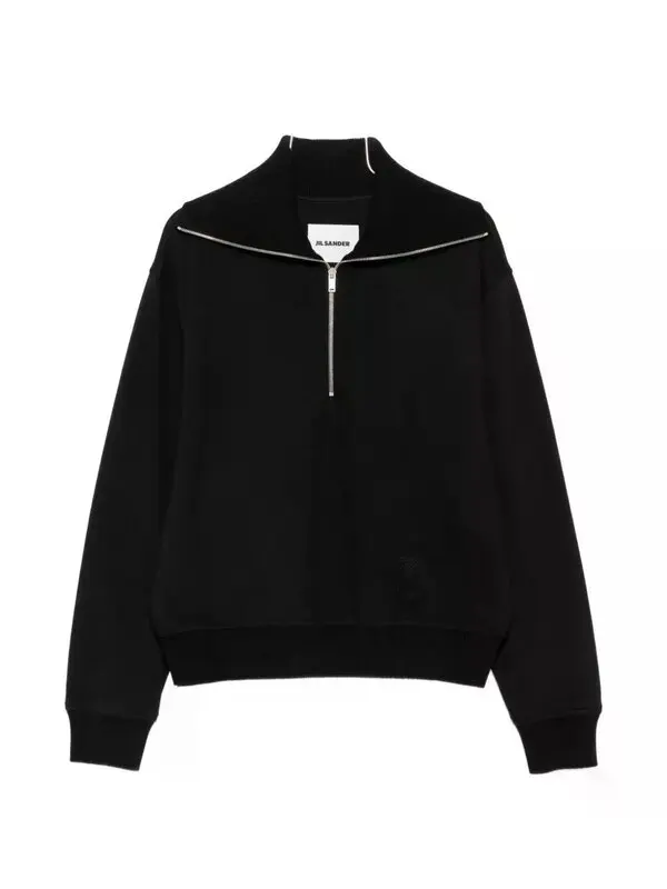 JIL SANDER Zip-collar Sweater - Black