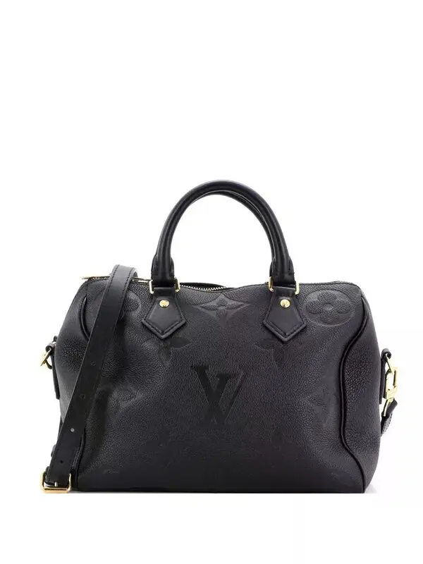 LOUIS VUITTON Speedy Bandouliere Bag Monogram Empreinte Giant 25 Satchel - Black
