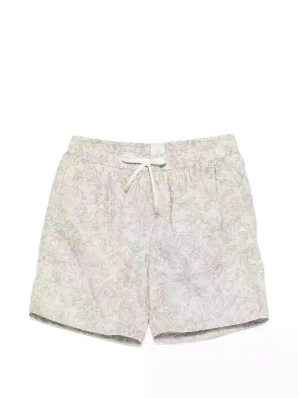Eleventy Floral-print Swim Shorts - Neutrals