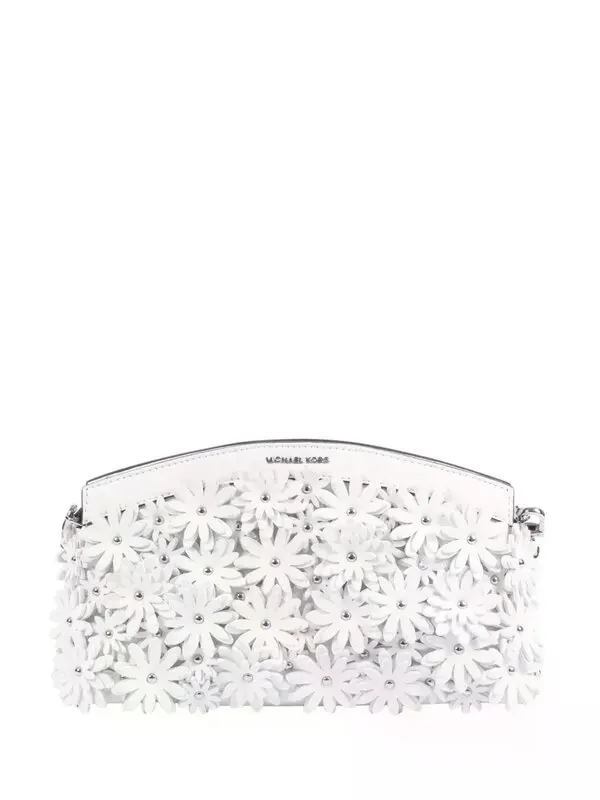 Michael Kors Floral Appliqué Shoulder Bag - White