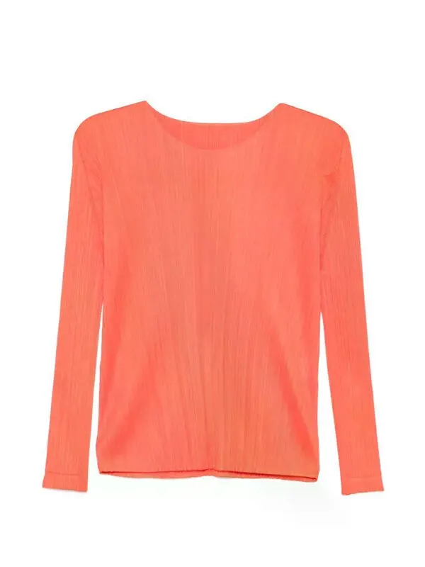 Issey Miyake Pleated Long-sleeve Top