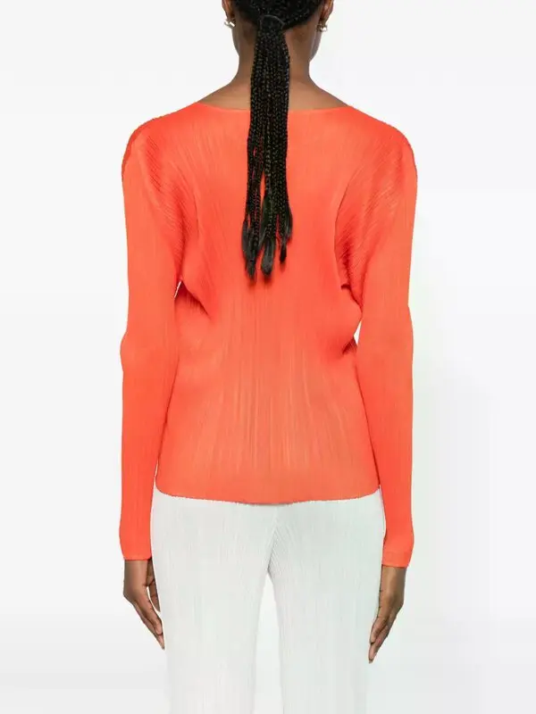 Issey Miyake Pleated Long-sleeve Top
