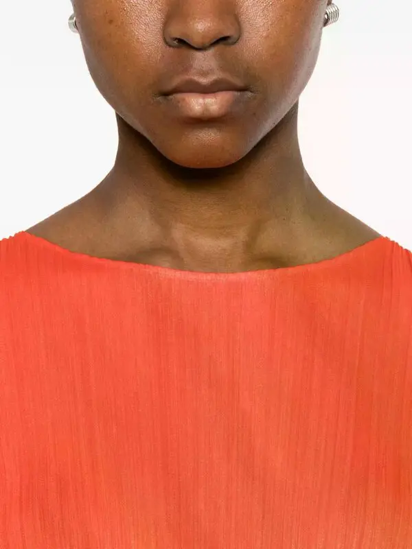 Issey Miyake Pleated Long-sleeve Top