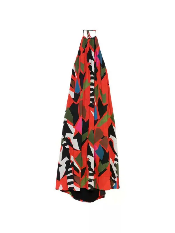 OSKLEN Geometric-print Maxi Dress - Red